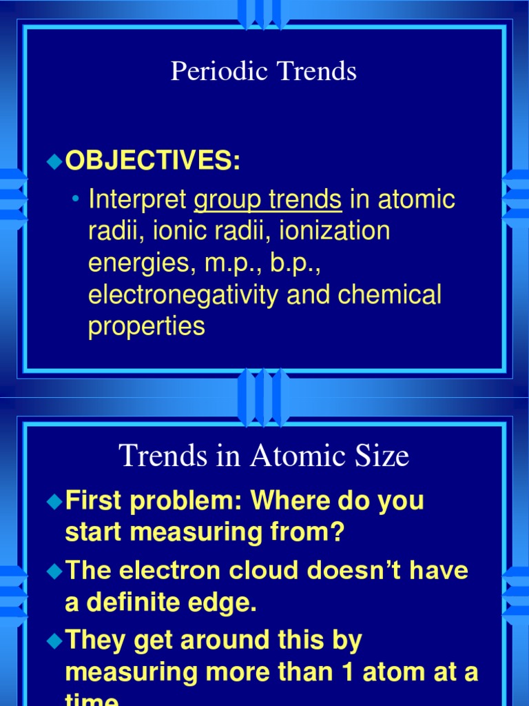PT Trends | PDF | Ion | Ionic Bonding