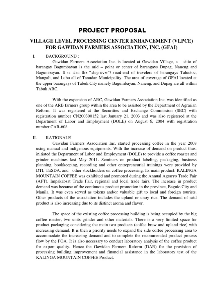 Project Proposal | PDF | Coffee | Business