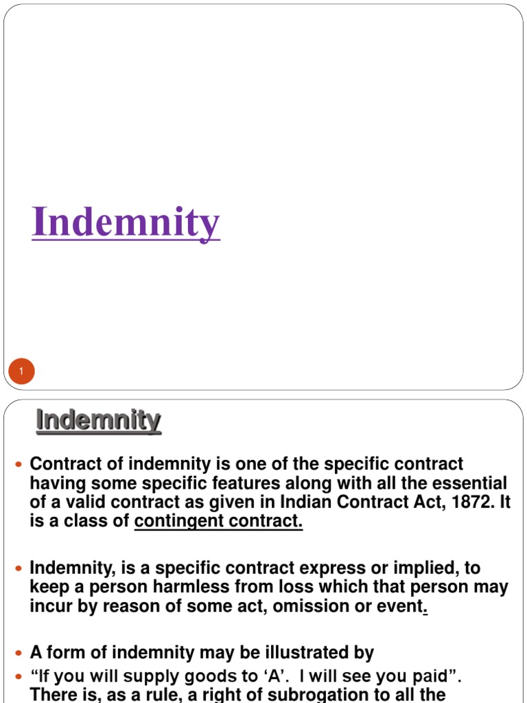 Indemnity