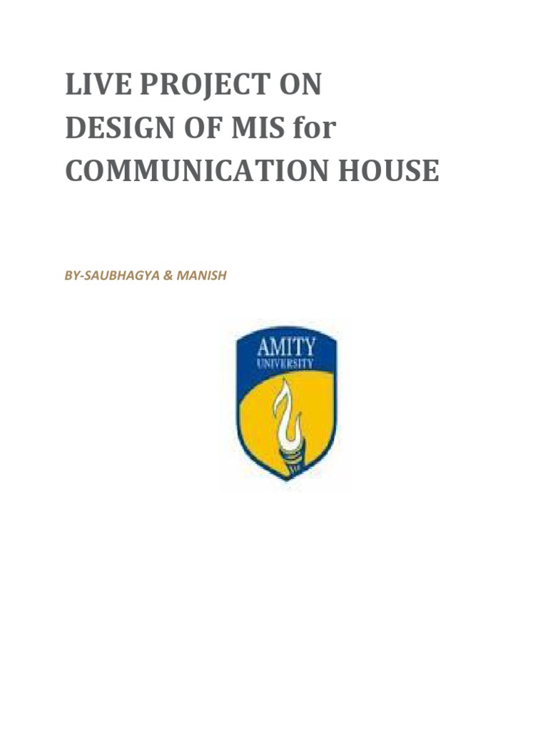 MIS Design for Communication House | PDF | Management Information ...