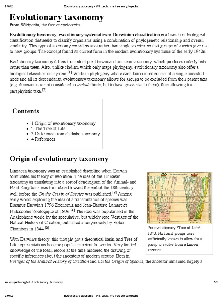 Evolutionary Taxonomy - Wikipedia | PDF | Taxonomy (Biology ...