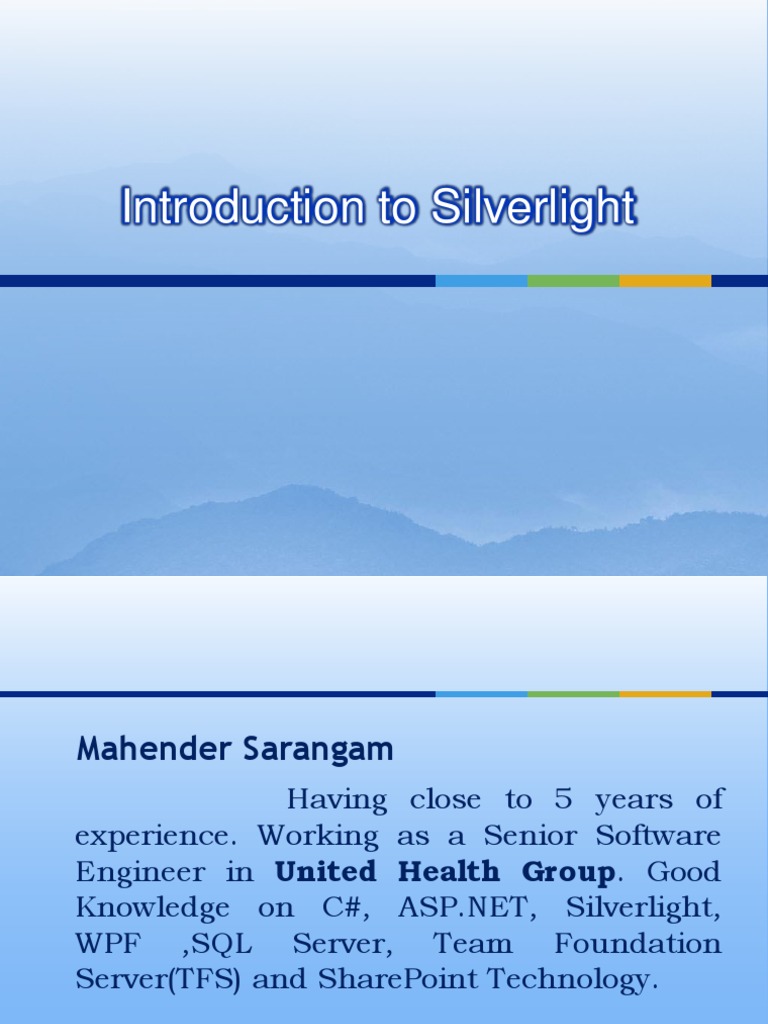 Introduction To Silverlight | PDF | Microsoft Silverlight | Extensible Application Markup Language