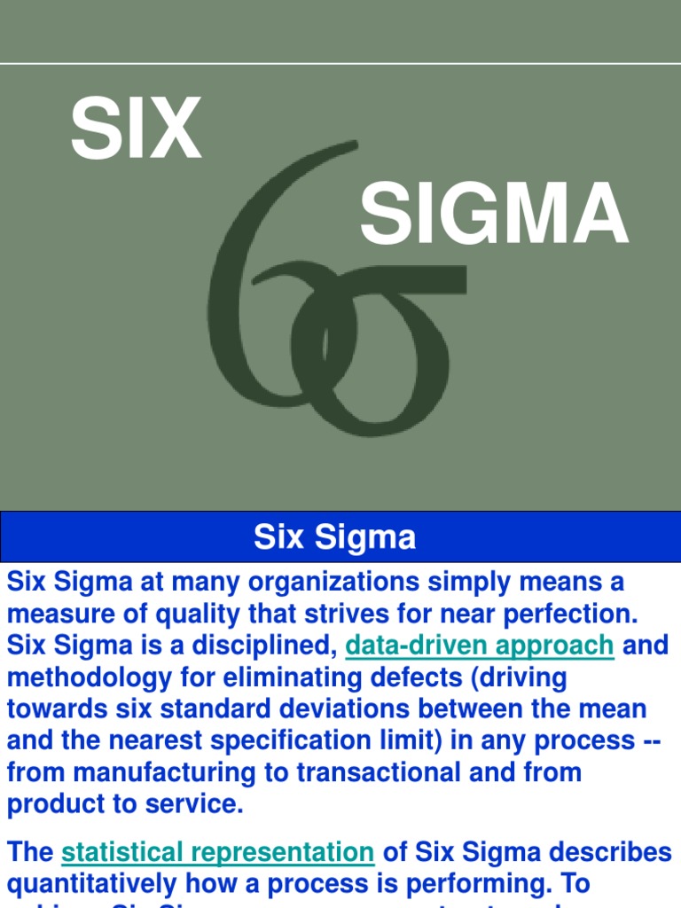 Six Sigma Training | PDF