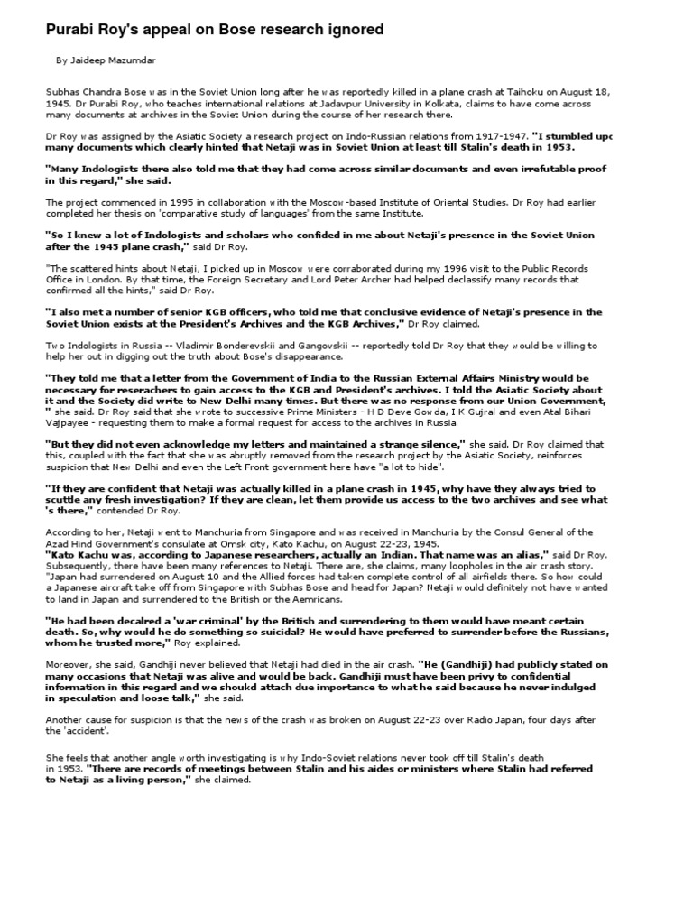 Purabi Roy | PDF | Soviet Union | World Politics