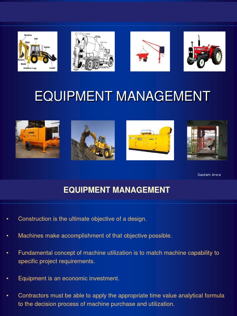 Equipment Management: Gautam Arora | Download Free PDF | Cost Of ...