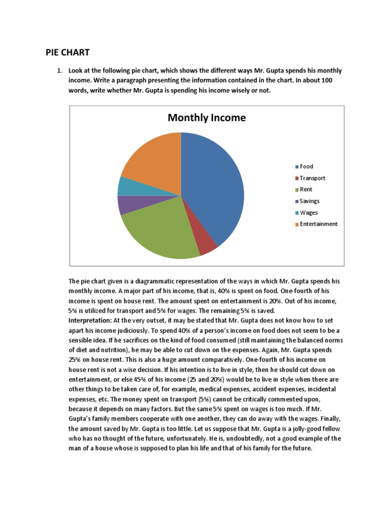 Monthly Income: Pie Chart | PDF | Pizza | Income
