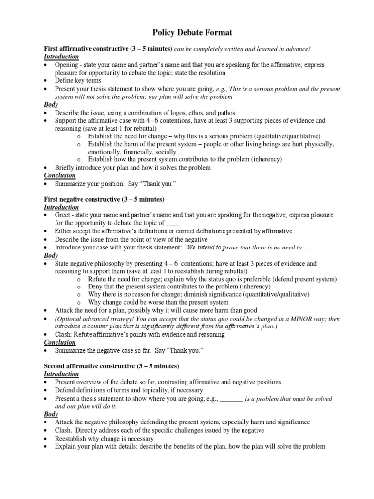 Debating For Beginners - Student Handout | PDF | Psychological Concepts ...