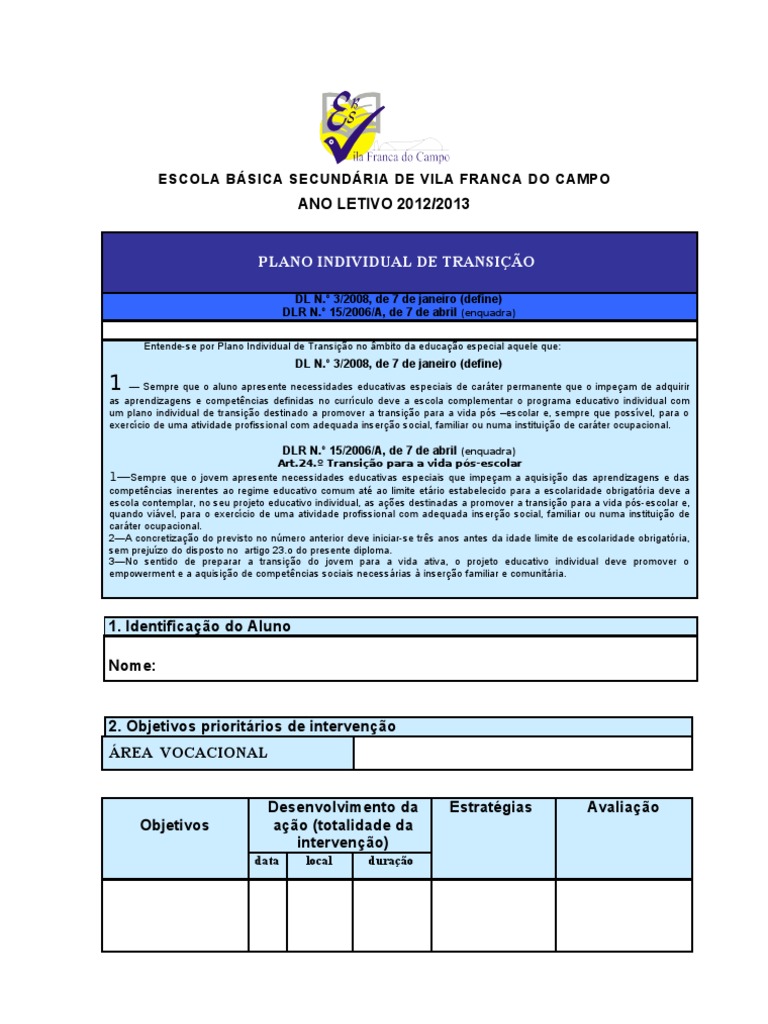 PIT (Plano Individual de Transição)