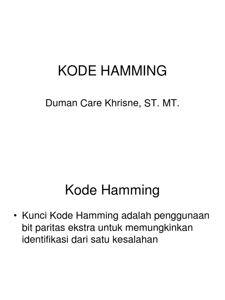 Kode Hamming | PDF