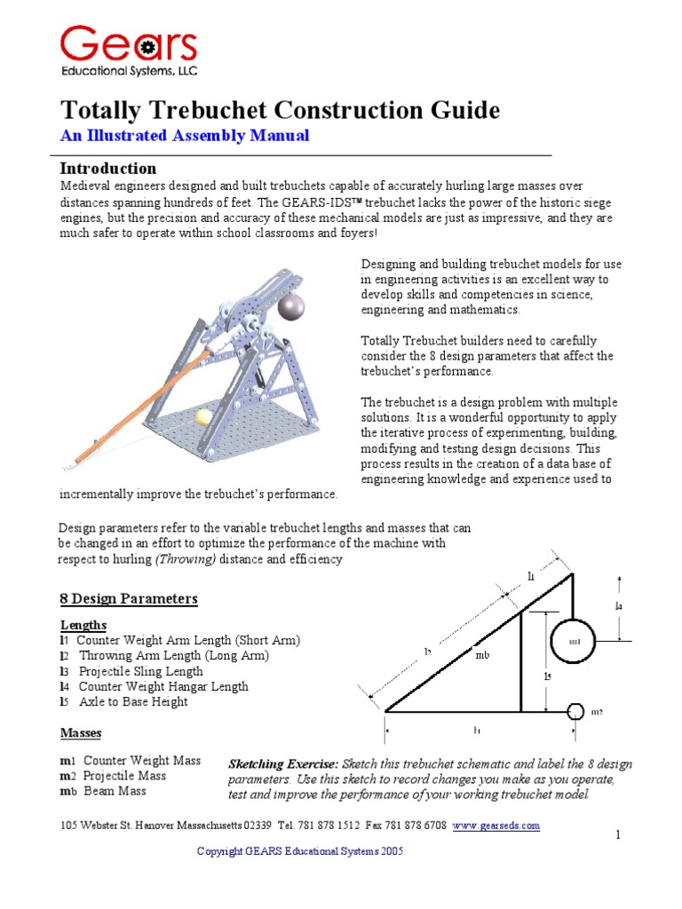Gears Trebuchet Construction Manual | PDF | Screw | Project Based Learning