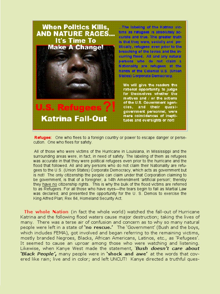 Refugee:: The Whole Nation | PDF | Hurricane Katrina | The United States
