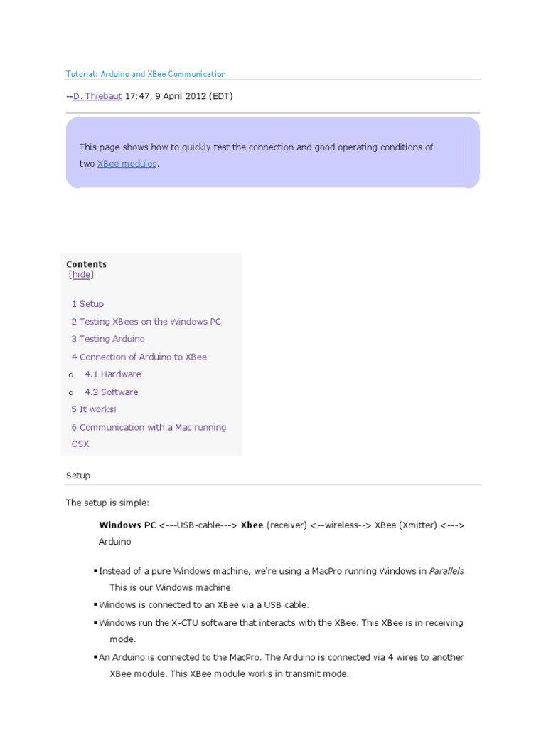 Tutorial Xbee | PDF | Arduino | Modem
