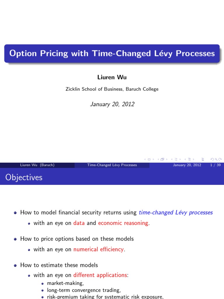 Option Pricing With Time-Changed Levy Processes | PDF | Option (Finance ...