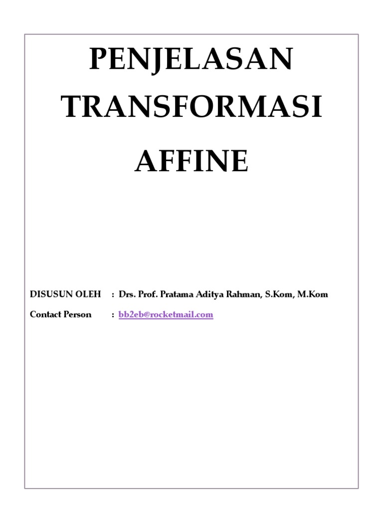 Transformasi Affine: Jenis dan Contoh | PDF