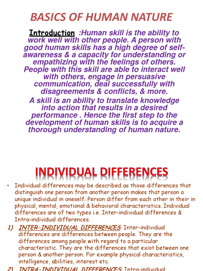 Understanding Human Nature and Differences | PDF | Child Development ...