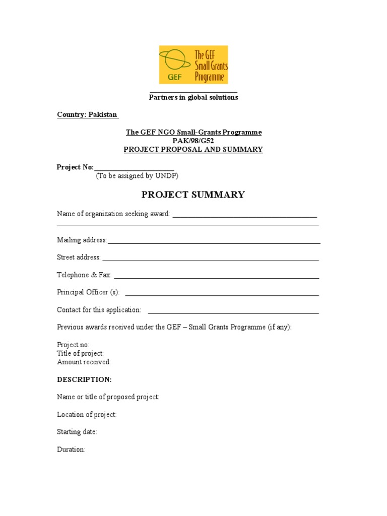 Project Proposal | Download Free PDF | Non Governmental Organization ...
