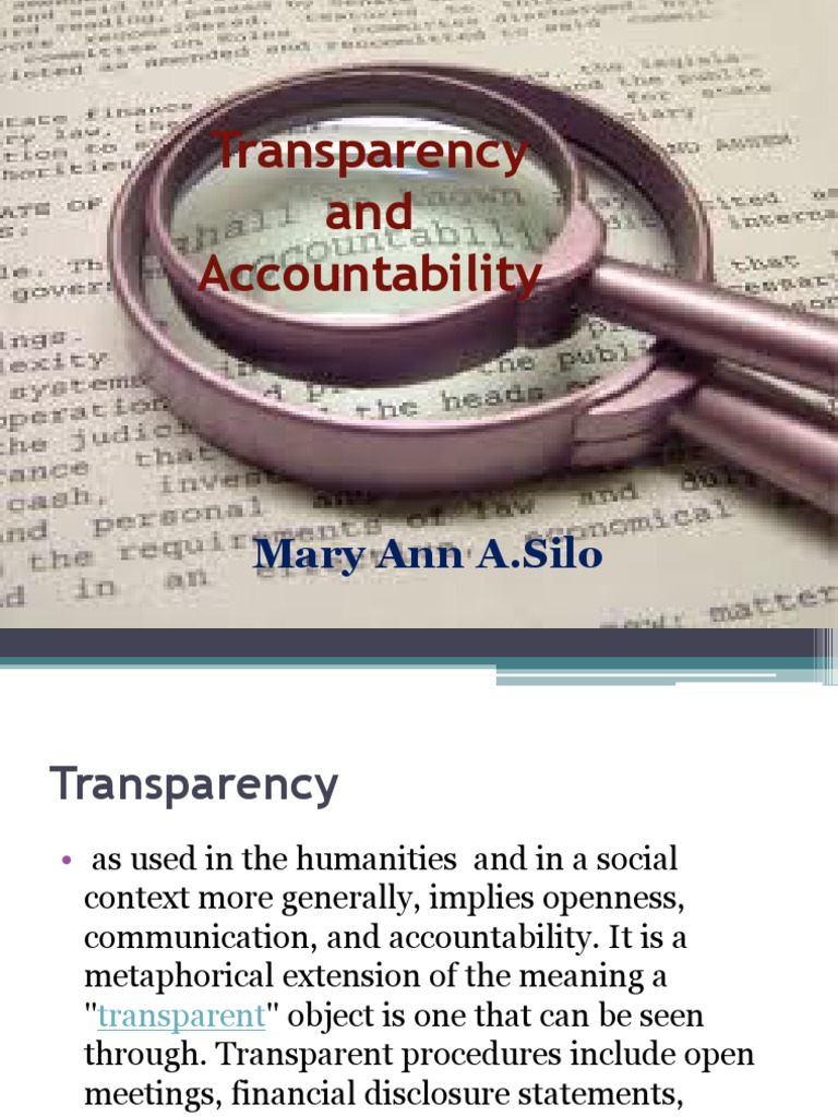 Transparency & Accountability | PDF | Transparency (Behavior ...