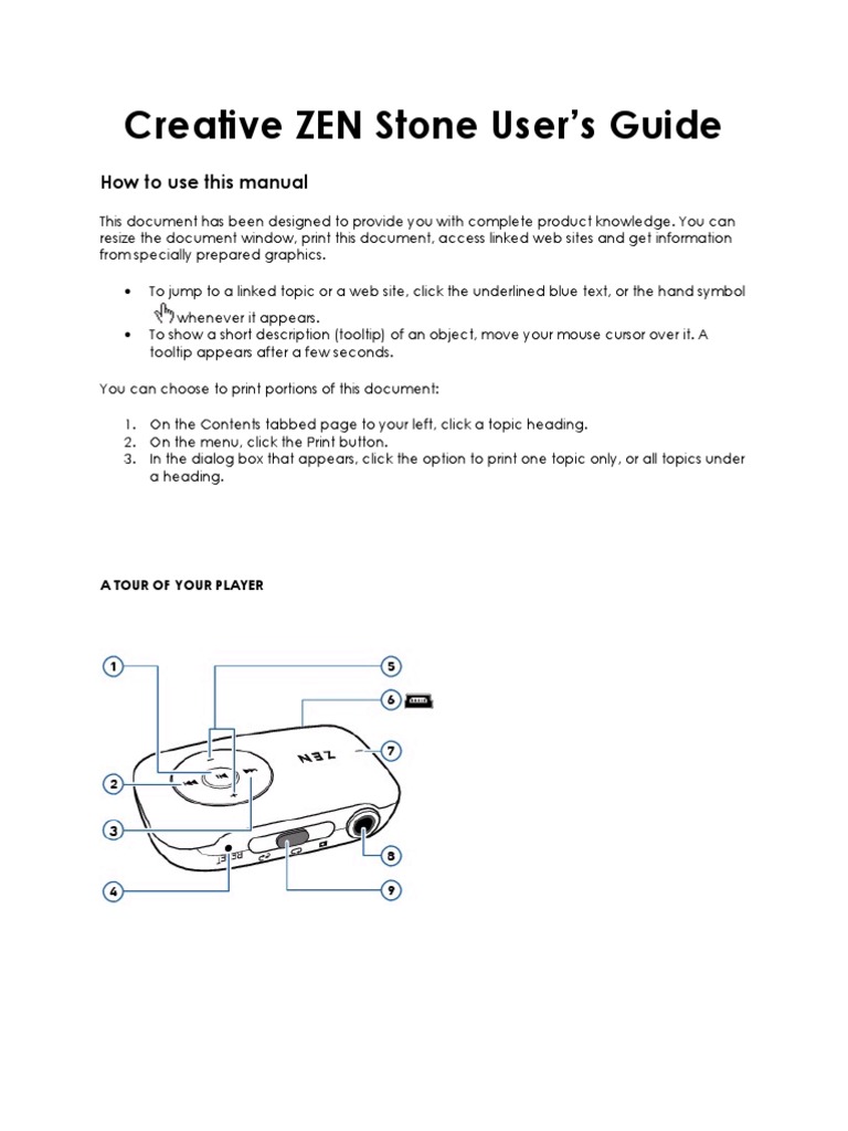 Creative ZEN Stone Manual | PDF | Digital Rights Management | Computer File