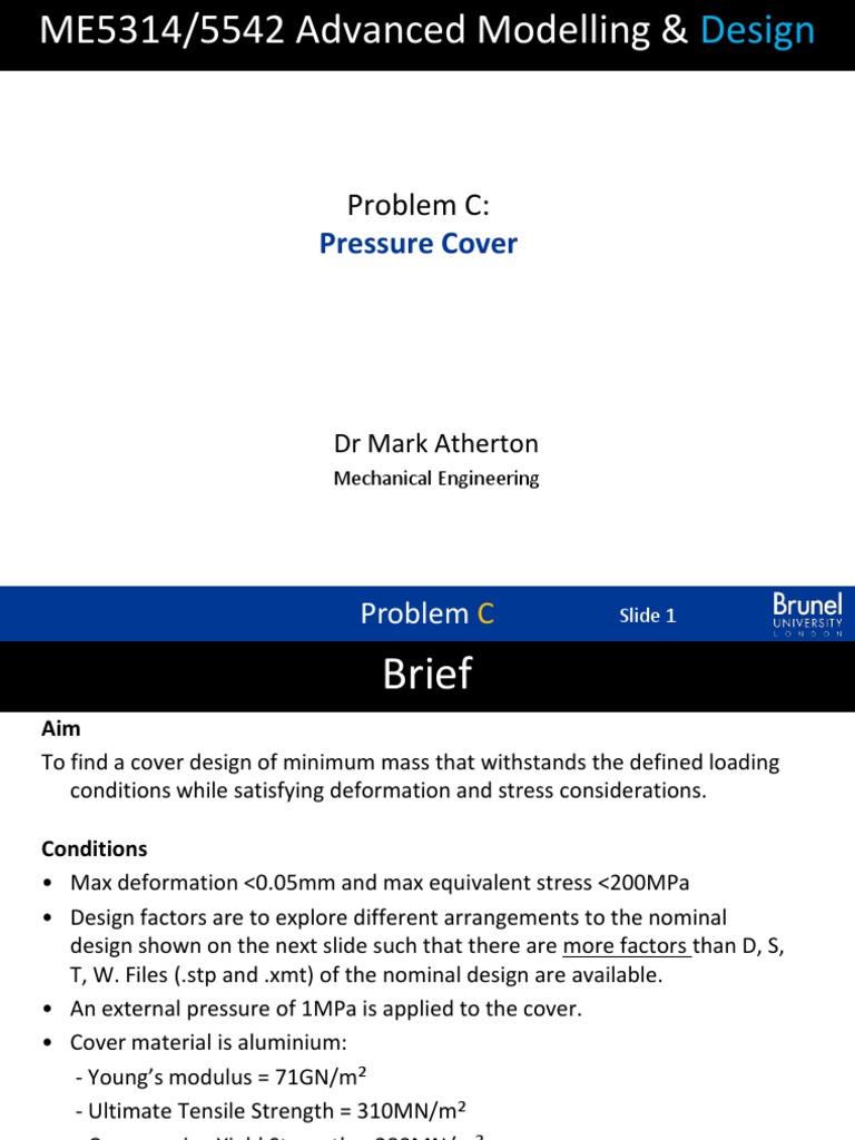 Optimizing Pressure Cover Design | PDF