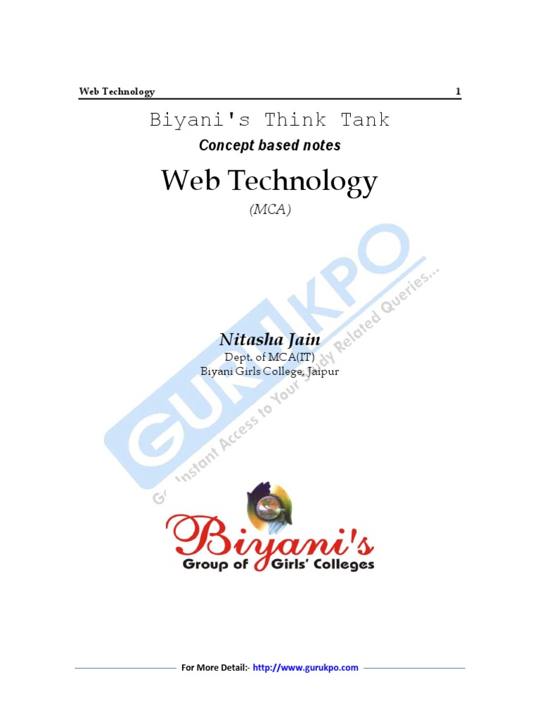 Web Technology | PDF | Html Element | Html