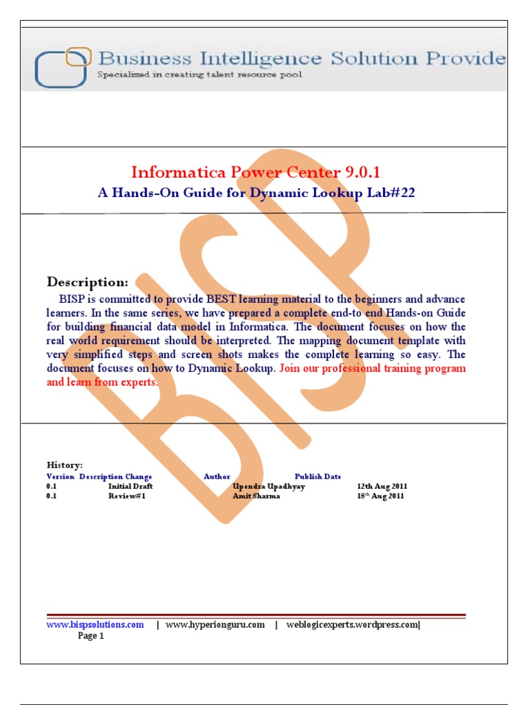 Informatica Dynamic Lookup | PDF | Sql | Data Management