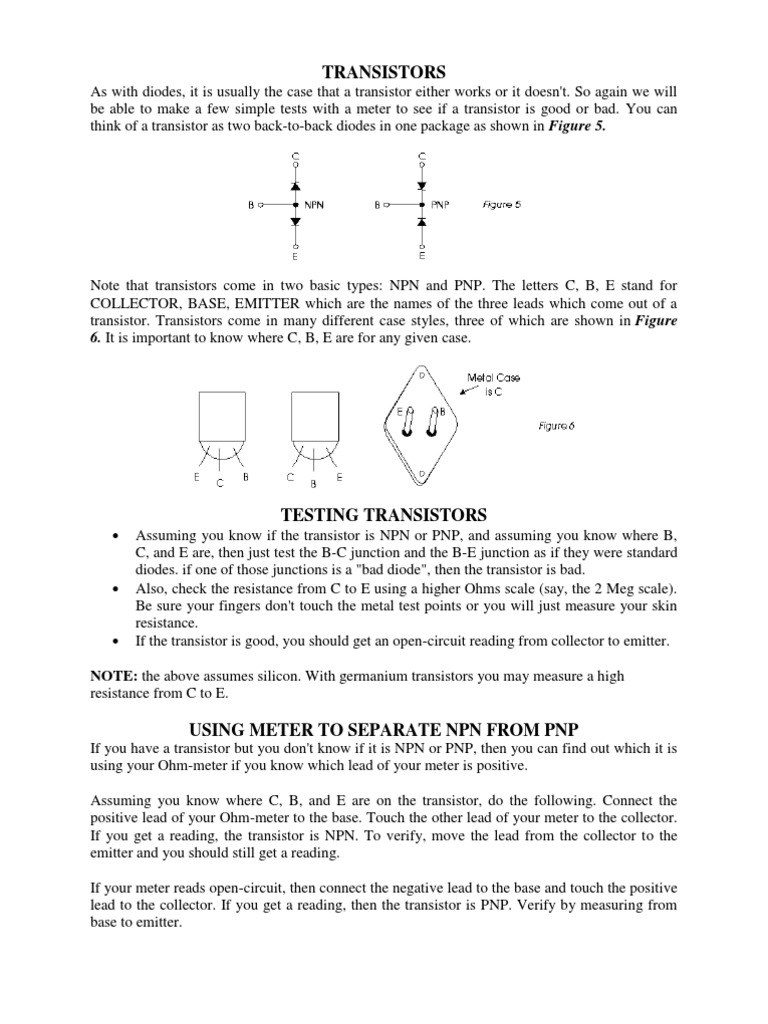 Transistor Testing | PDF | Bipolar Junction Transistor | Transistor