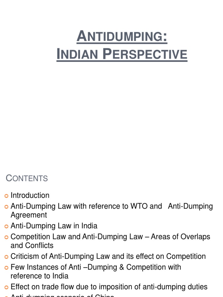 Anti Dumping | PDF | Dumping (Pricing Policy) | International Trade