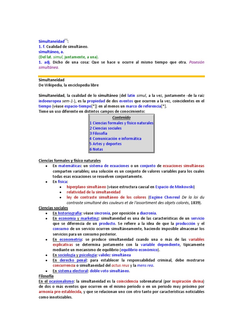 Simultaneidad: La cualidad de dos o más eventos que ocurren al mismo ...
