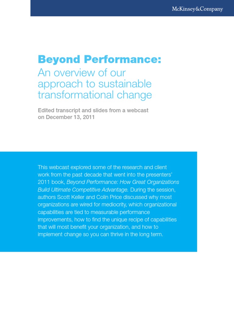 Keller Price Beyond Performance Webex | PDF | Leadership | Strategic ...