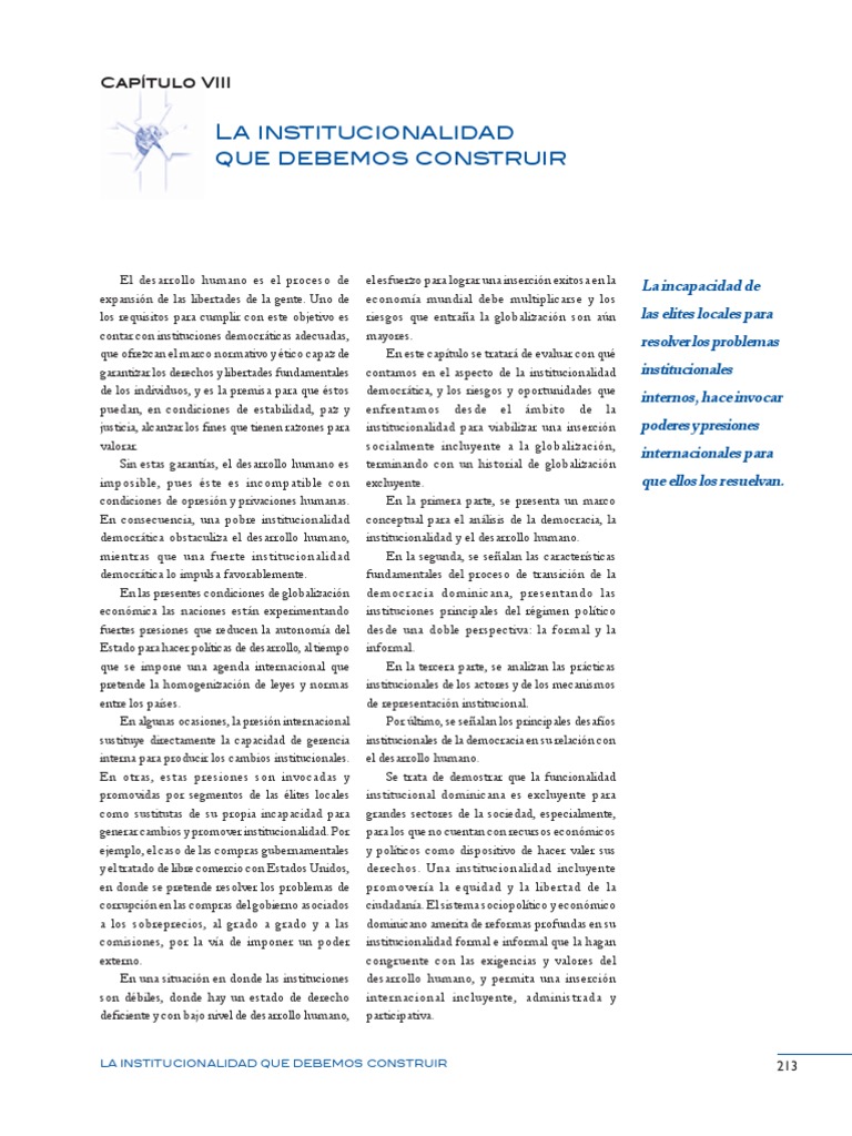 Cap VIII - La Institucionalidad Que Debemos Construir | PDF ...