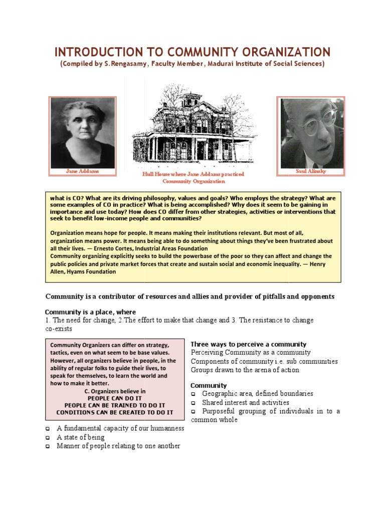 Introduction To Community Organization | PDF | Community Organizing ...