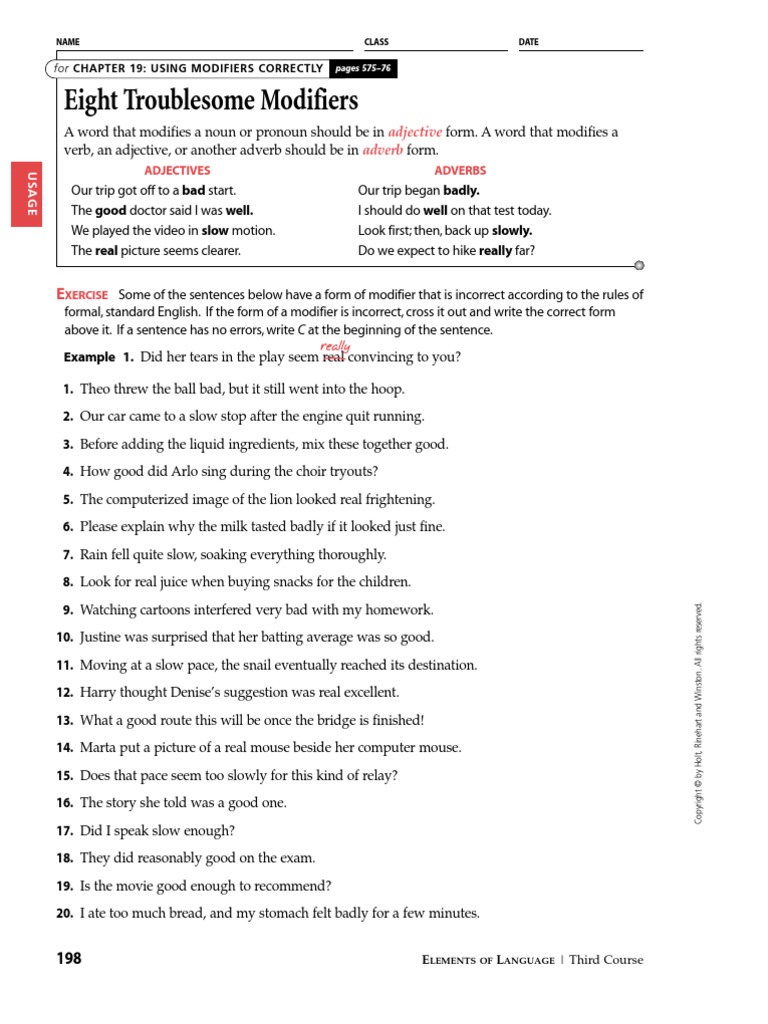 Grammar - 8 Troublesome Modifiers | PDF | Adjective | Adverb