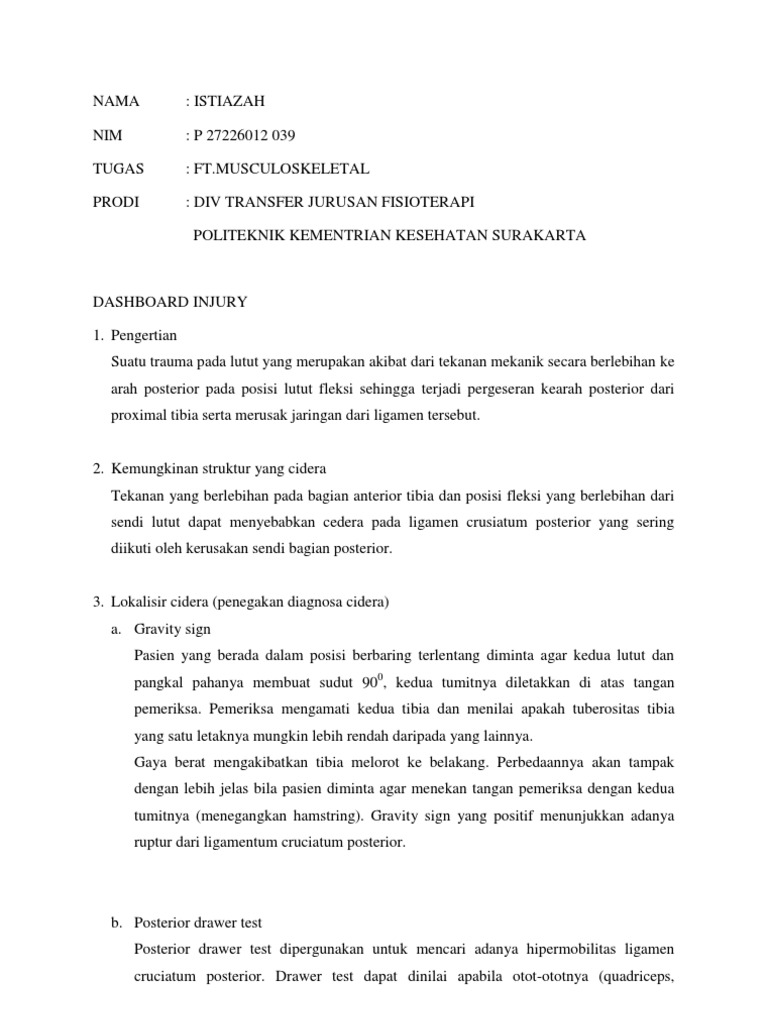 Dashboard Injury | PDF