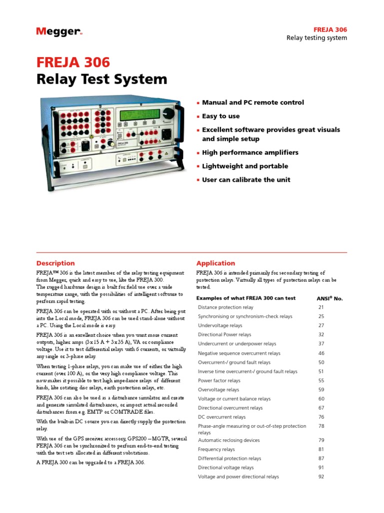 Freja 306 | PDF | Relay | Direct Current