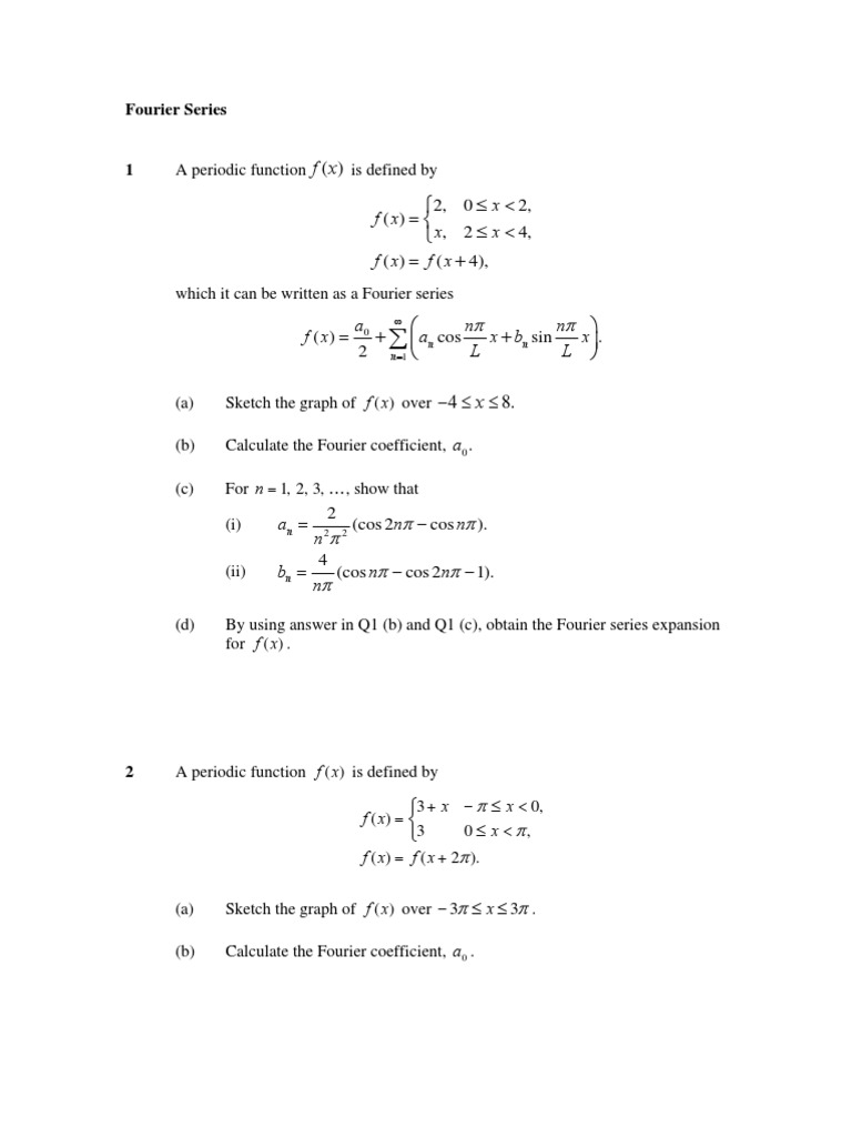 FX X FX X X FX FX: Fourier Series | PDF | Ordinary Differential ...