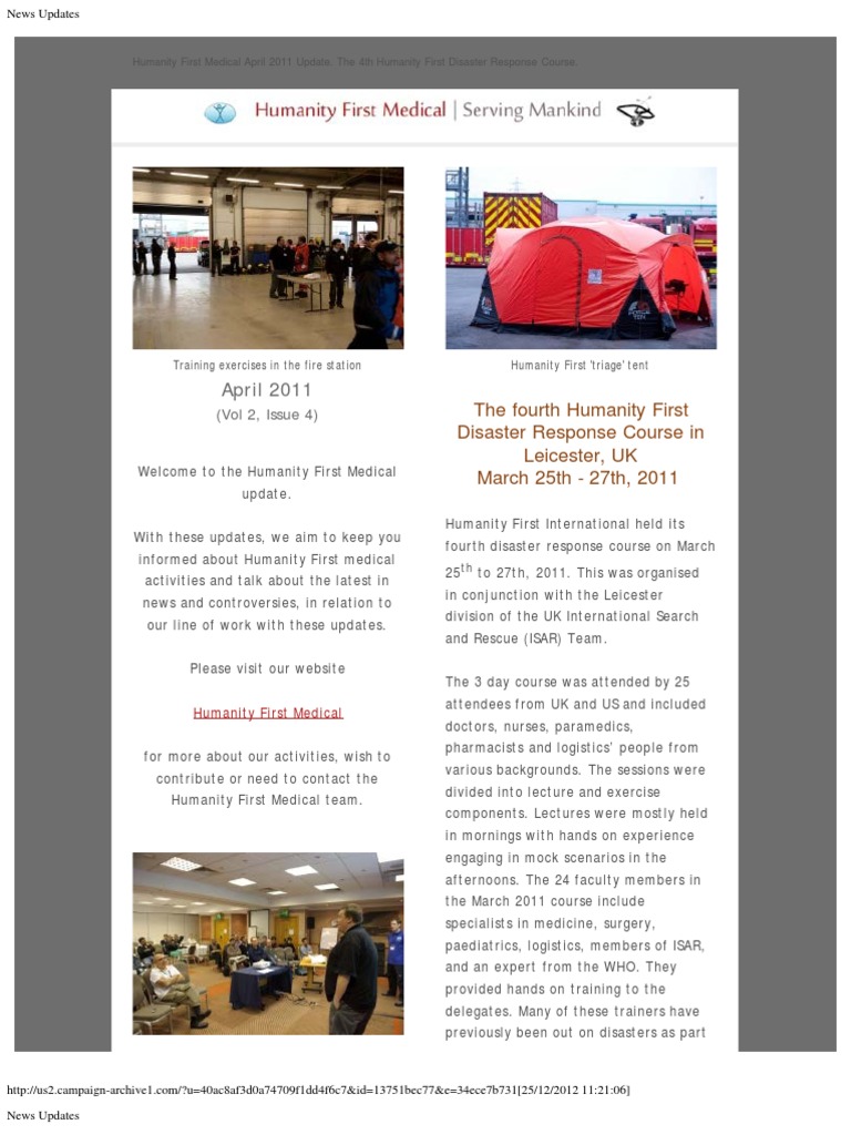 2011 April Humanity First Medical Newsletter | PDF | Emergency ...