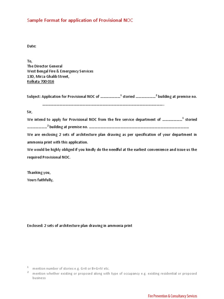 Fire Provisional NOC Letter | PDF | Home & Garden