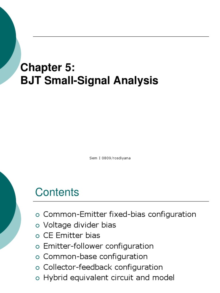 BJT Small Signal | PDF | Bipolar Junction Transistor | Analog Circuits