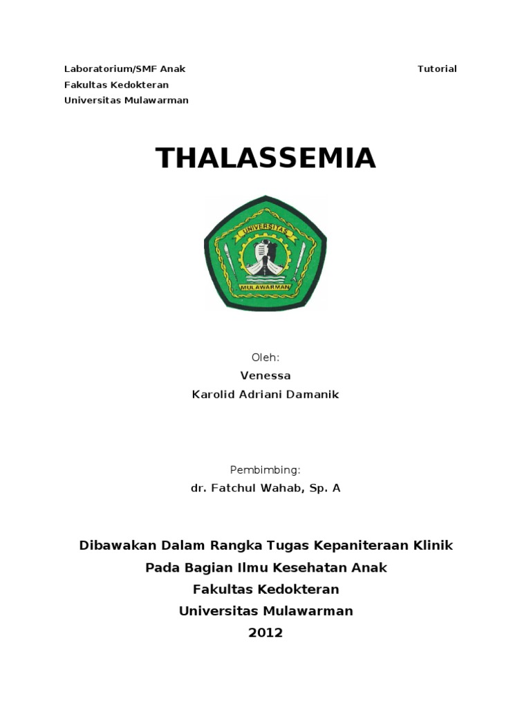 Tutorial Thalassemia | PDF