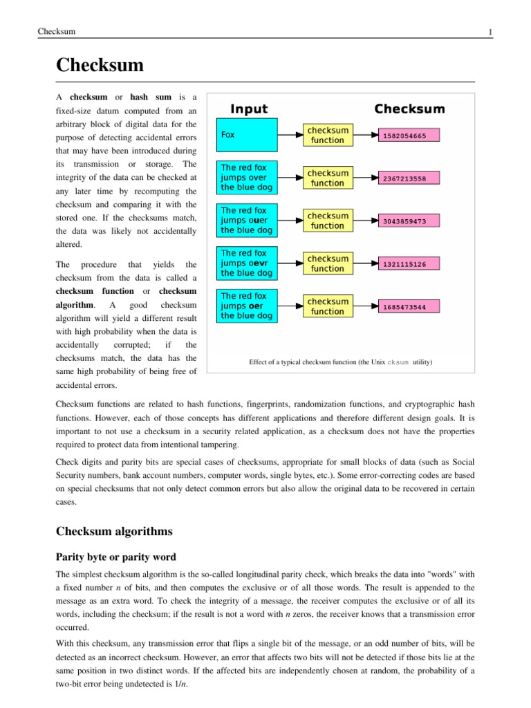 Check Sum | PDF | Error Detection And Correction | Computer Data