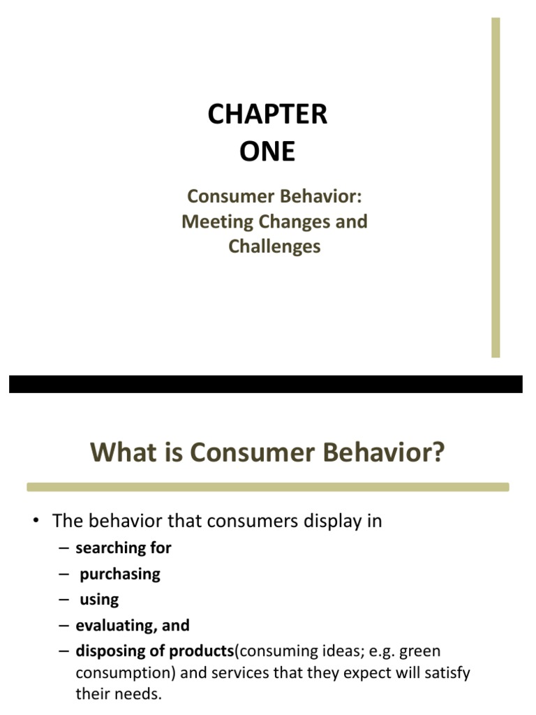 Consumer Behavior Chapter 1 | PDF | Consumer Behaviour | Marketing