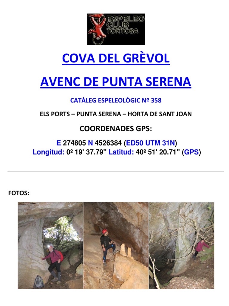 Cova Del Grèvol | PDF