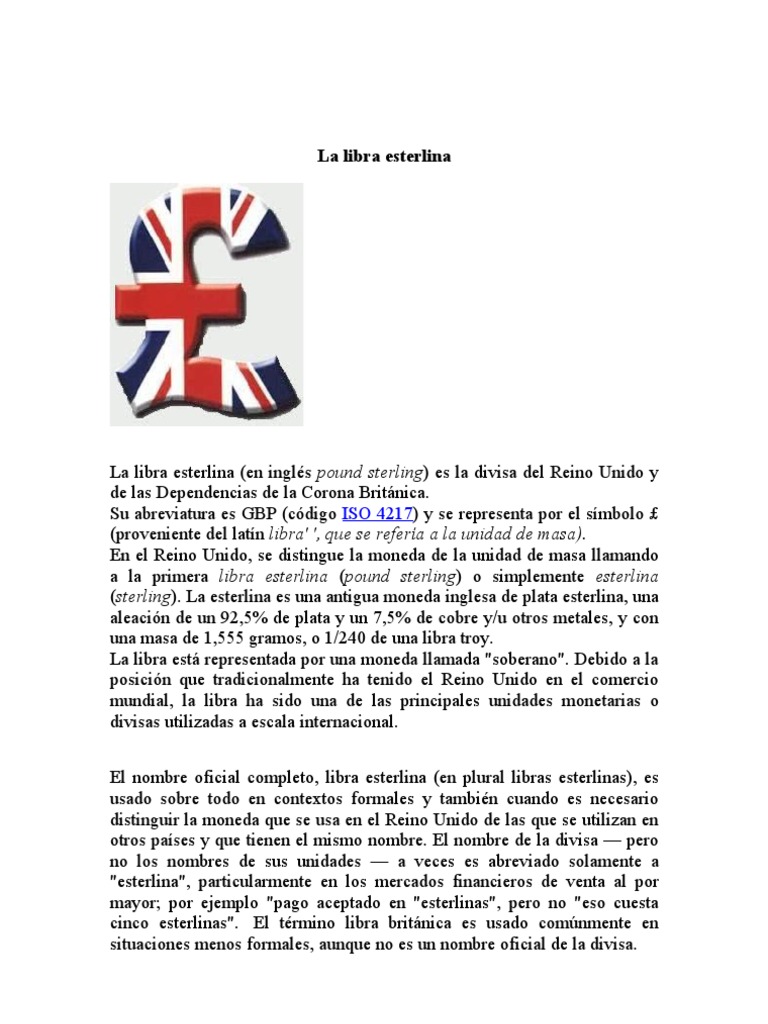 Historia Libra Esterlina | PDF | Libra esterlina | Dinero