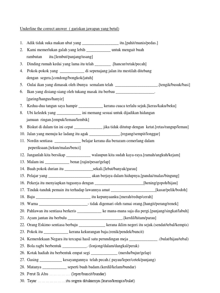Underline The Correct Answer | PDF