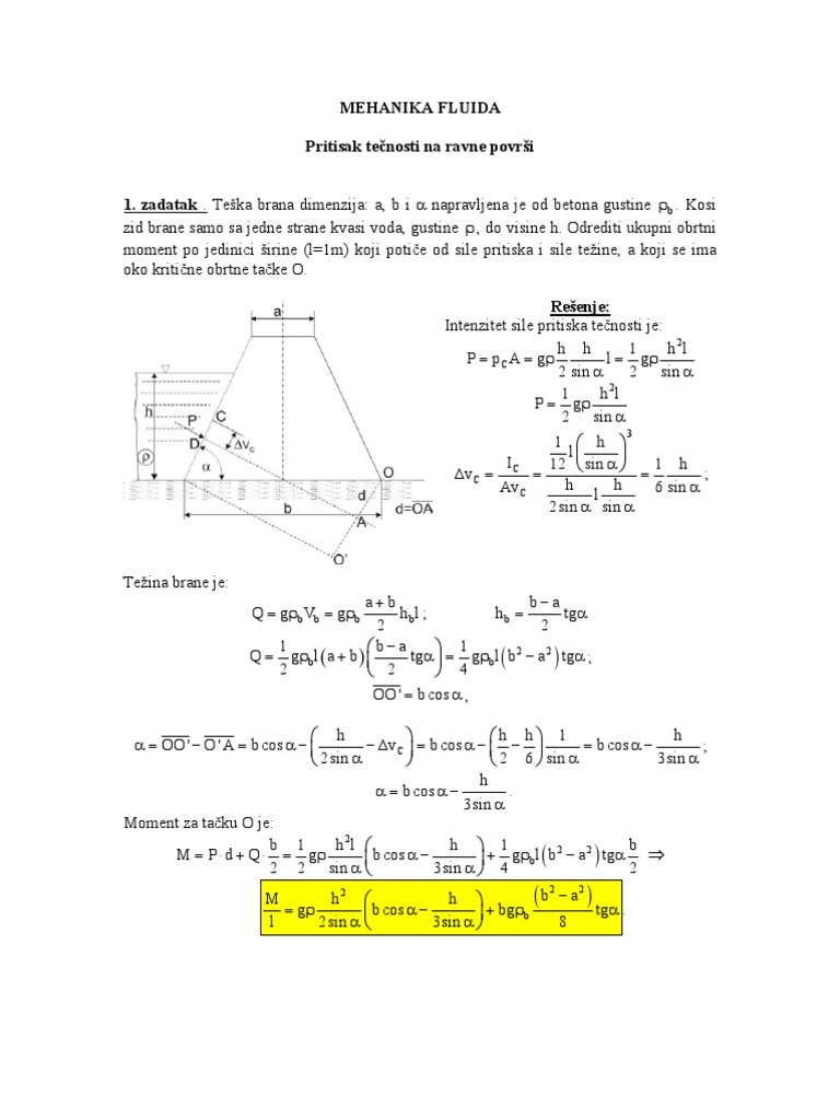 2.pritisak Tecnosti Na Ravne Povrsi | PDF