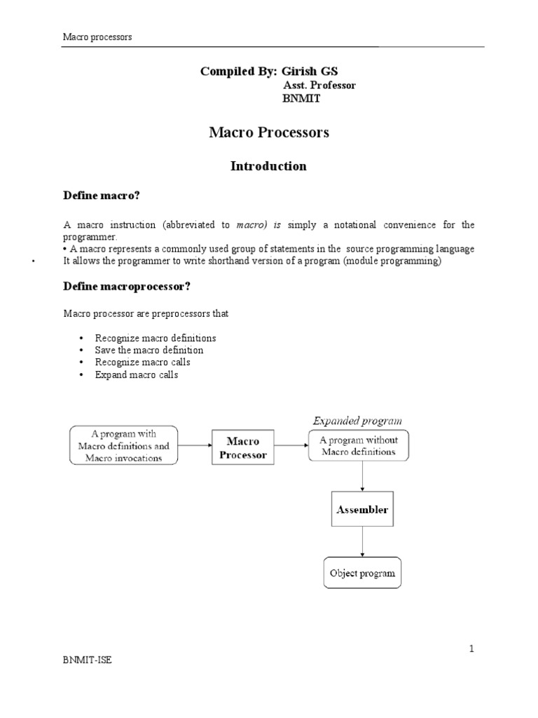Macro Processor | PDF | Macro (Computer Science) | Parameter (Computer ... Macro Processor | PDF | Macro (Computer Science) | Parameter (Computer ...