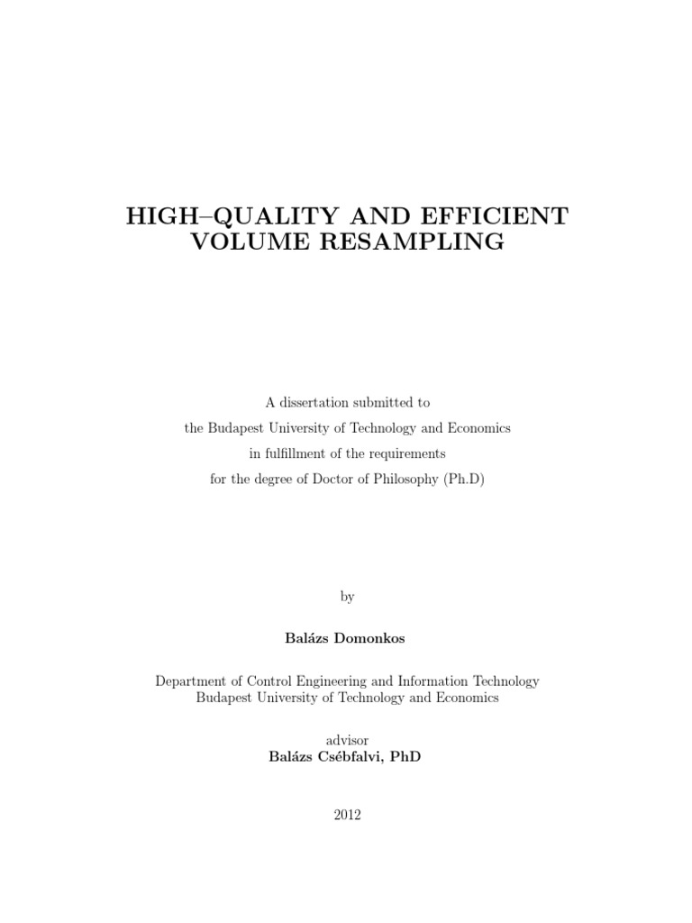 High-Quality and Efficient Volume Resampling | PDF | Discrete Fourier Transform | Interpolation