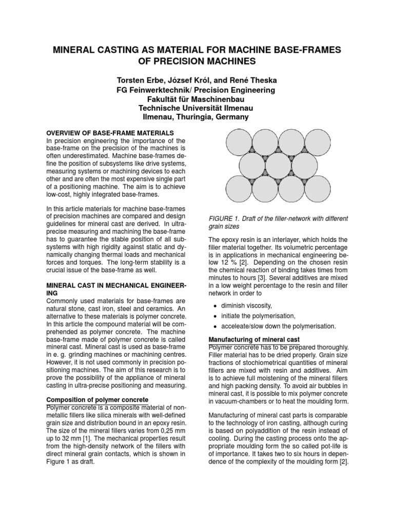 Mineral Casting for Machine Base Frames | PDF | Strength Of Materials ...
