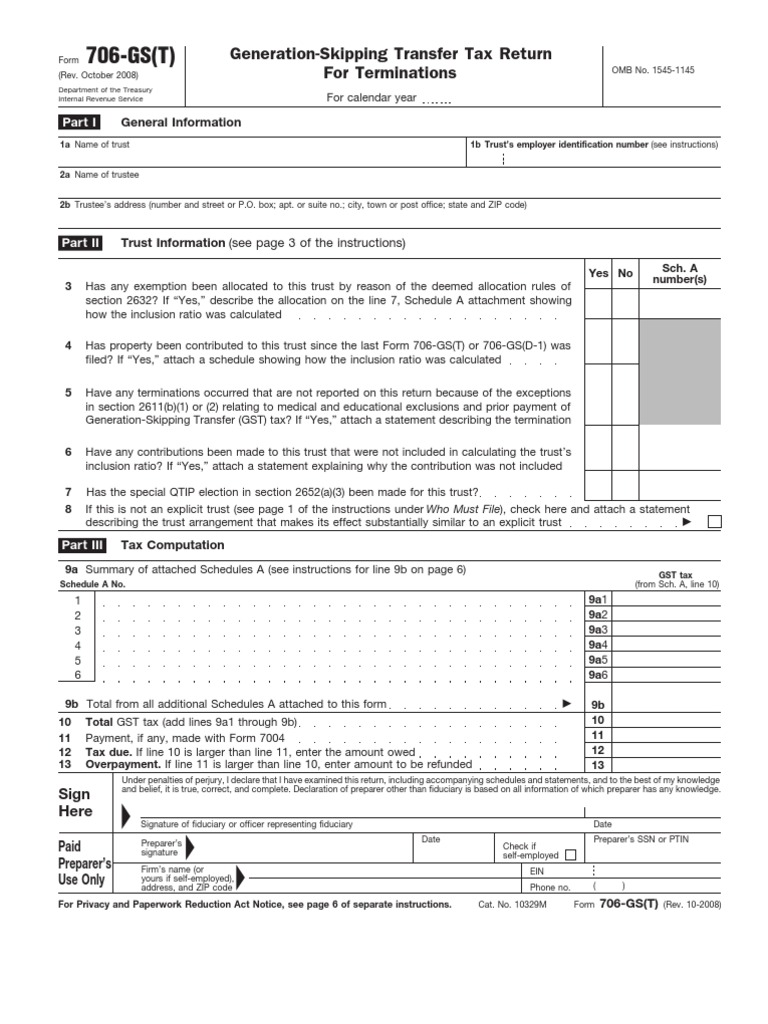 IRS Publication Form 706 GST | PDF | Tax Deduction | Internal Revenue ...