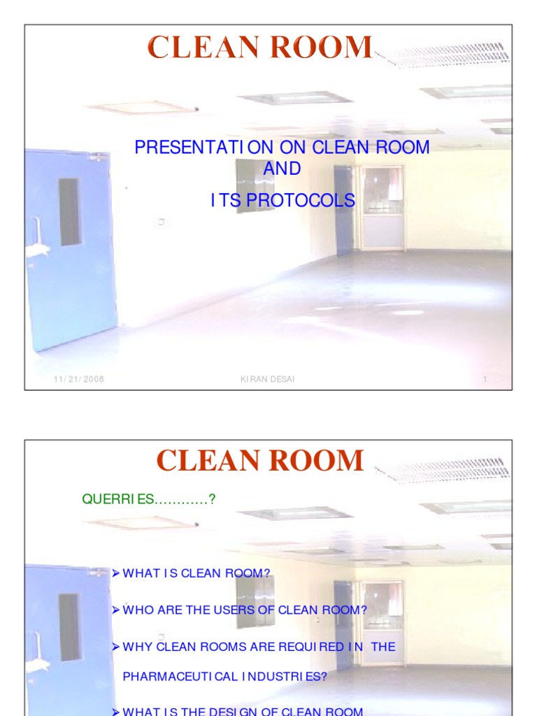 CLEAN ROOM Presentation | PDF | Ventilation (Architecture) | Laminar Flow